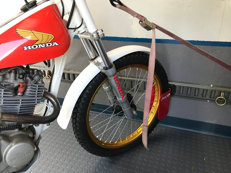 E-Track Motorcycle Wheel Chock | MotoProHQ EZ Chock - Wall Mount